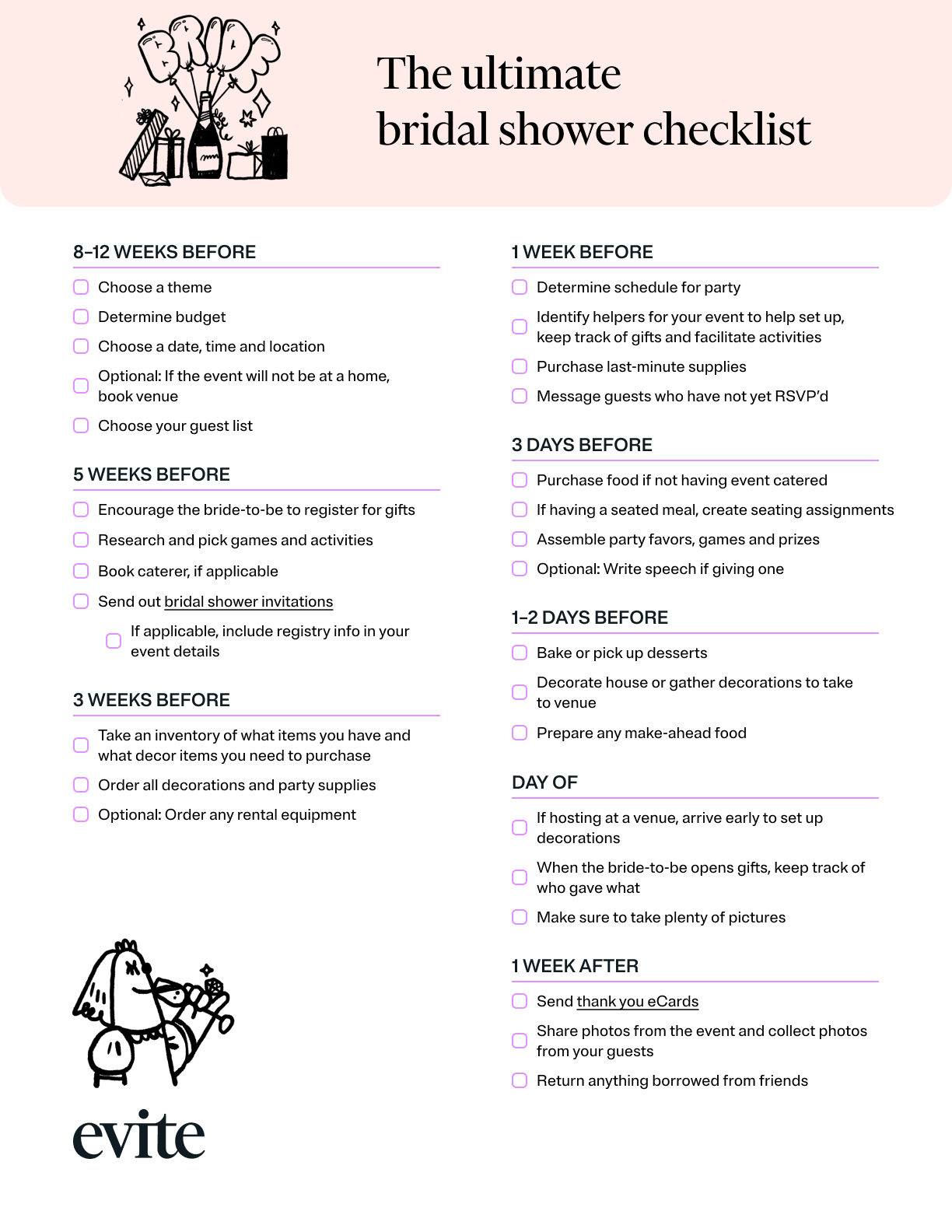 Bridal Shower Checklist